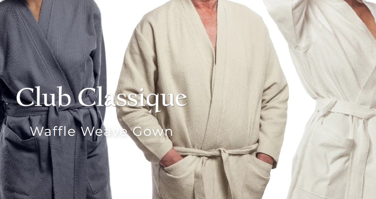 Club Classique Kimono Style Pure Cotton Waffle Weave Gown - Various Si ...