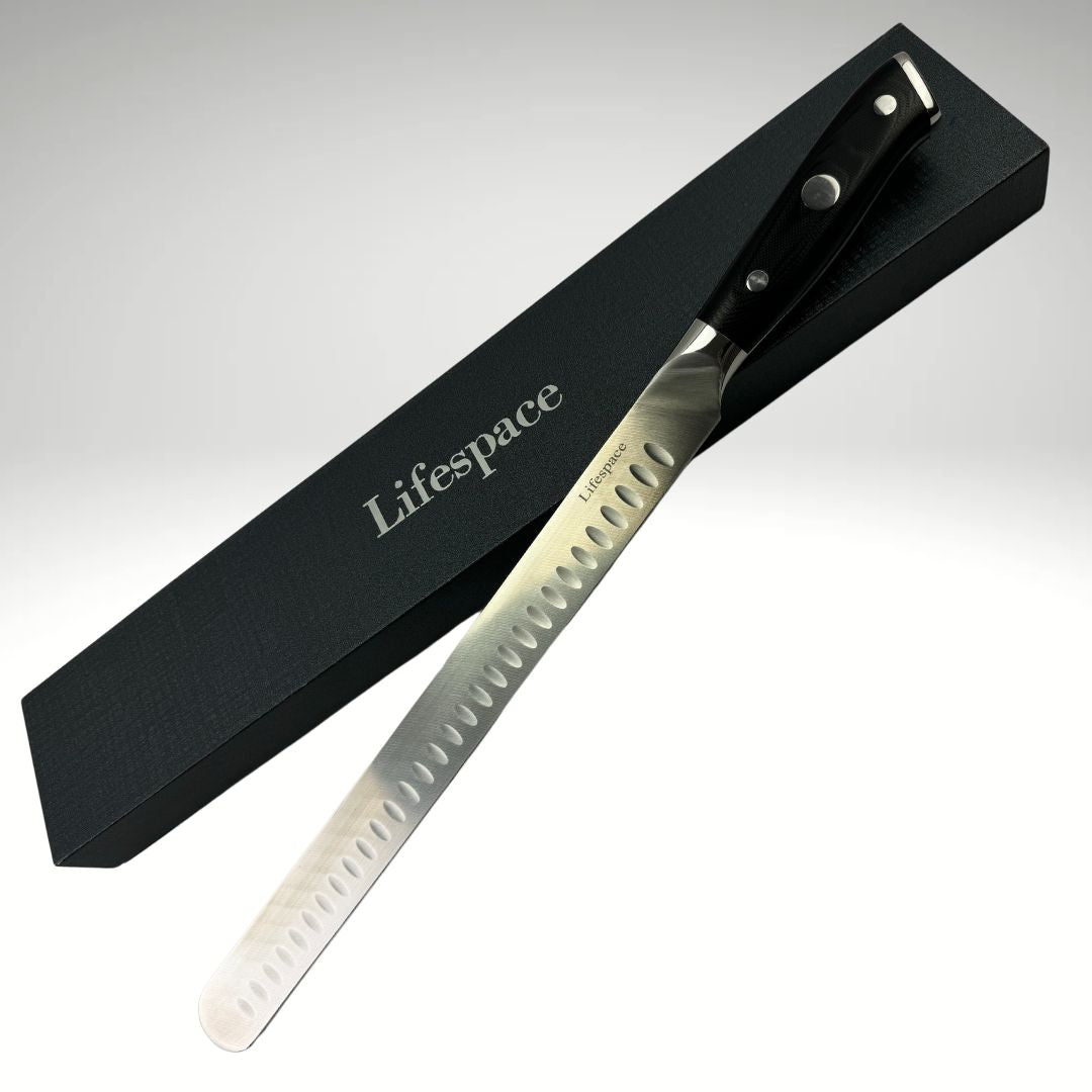 Lifespace BBQ Ham & Brisket Carving Knife - 300mm Stainless Steel Blade ...