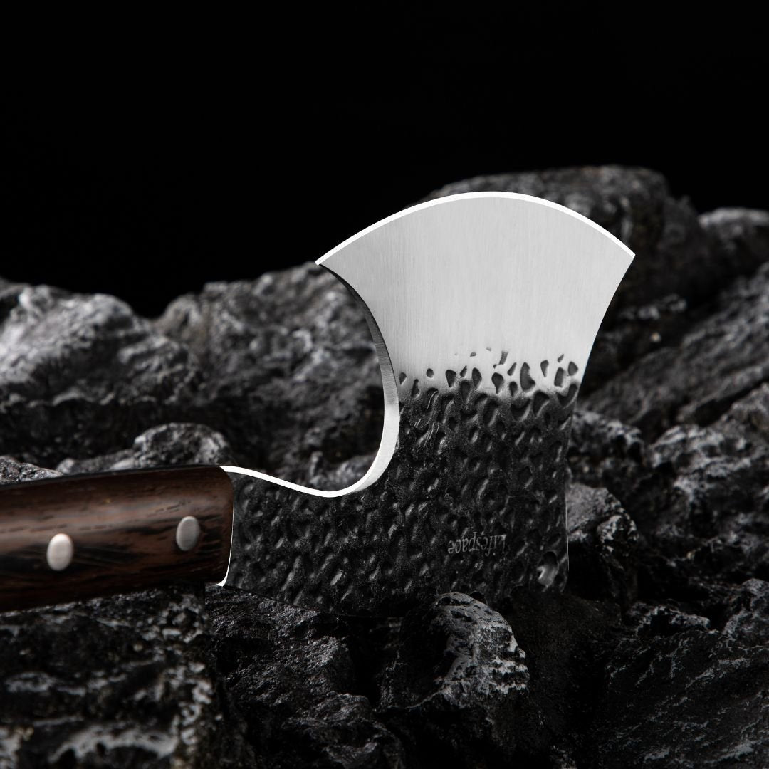 Lifespace Butcher Axe Cleaver Knife with Wenge Handle & Sheath
