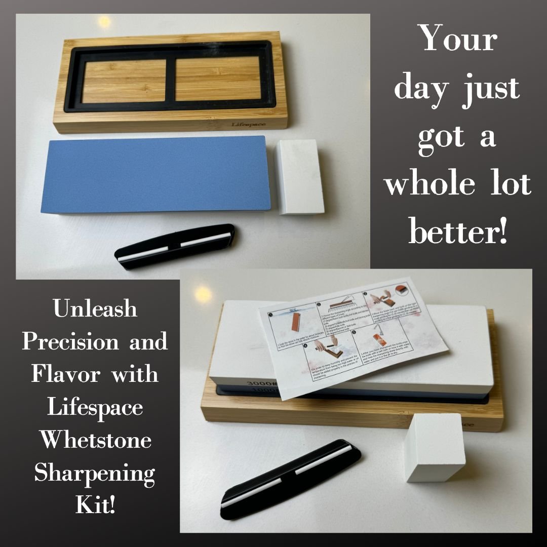 Lifespace Premium Whetstone Dual Sided 1000/3000 Grit, Sharpening Stone ...
