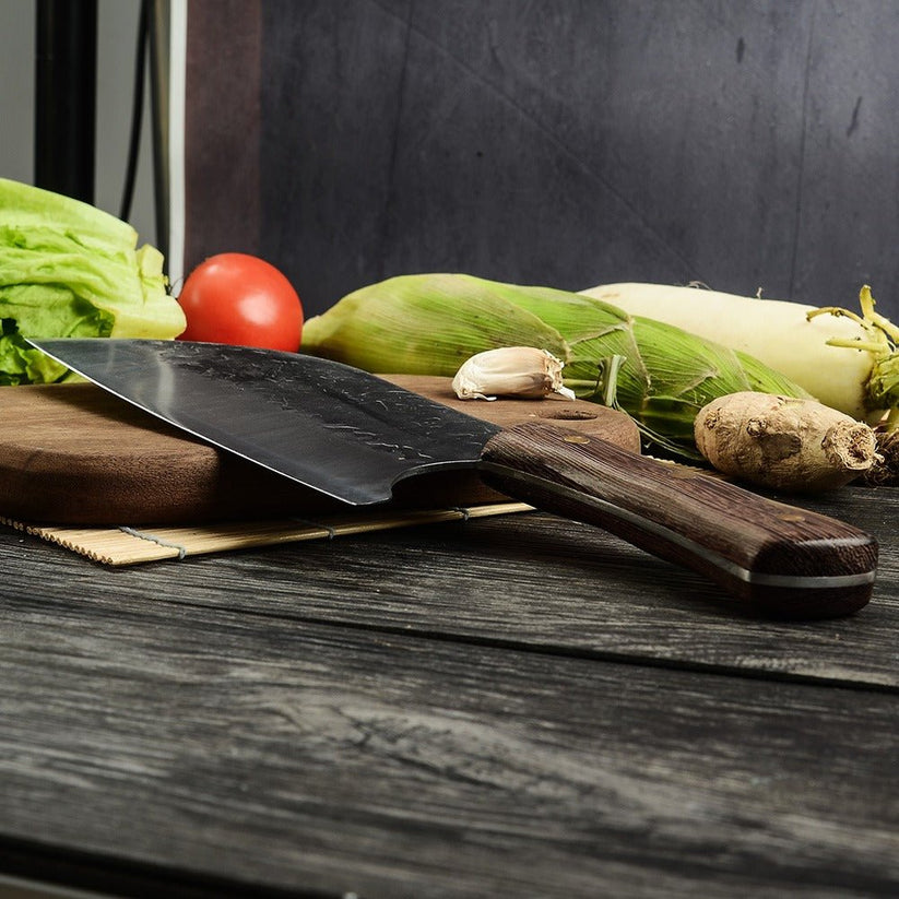 Lifespace 8" Hammered Cleaver with Curved Blade - Lifespace