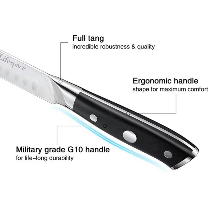Lifespace BBQ Ham & Brisket Carving Knife - 300mm Stainless Steel Blade ...