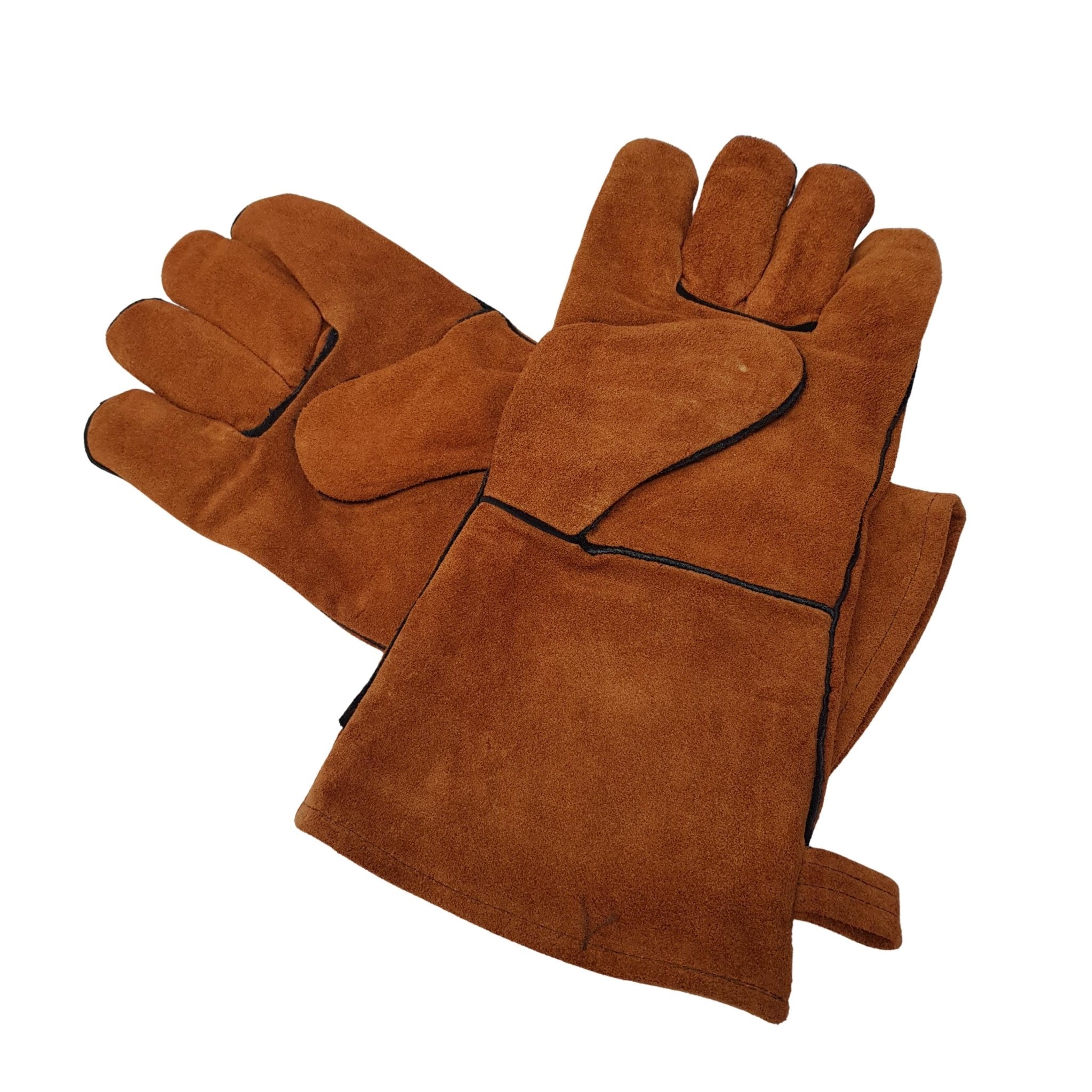 Lifespace Brown Leather Braai Gloves - lined for extra comfort - Lifespace