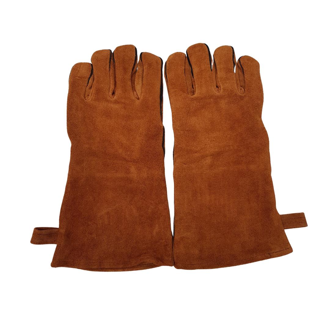 Lifespace Brown Leather Braai Gloves - lined for extra comfort - Lifespace