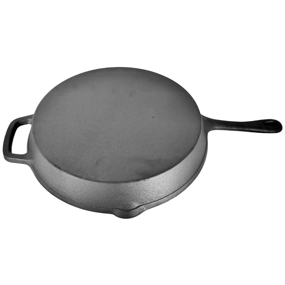 Lifespace Cast Iron Round Griddle Pan 28cm - Lifespace