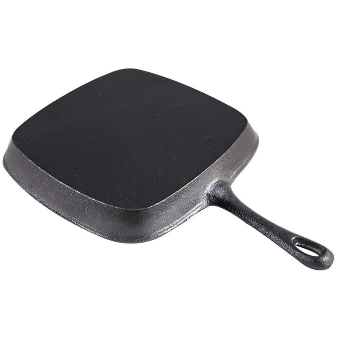 Lifespace Cast Iron Square Griddle Pan 24cm - Lifespace