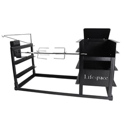 Lifespace Ember Maker Braai & Grid w/ Potjie Hook & Rotisserie Bracket ...
