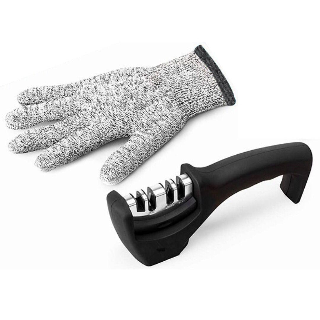 Lifespace Knife Sharpener with Cut Resistant Safety Glove - Lifespace