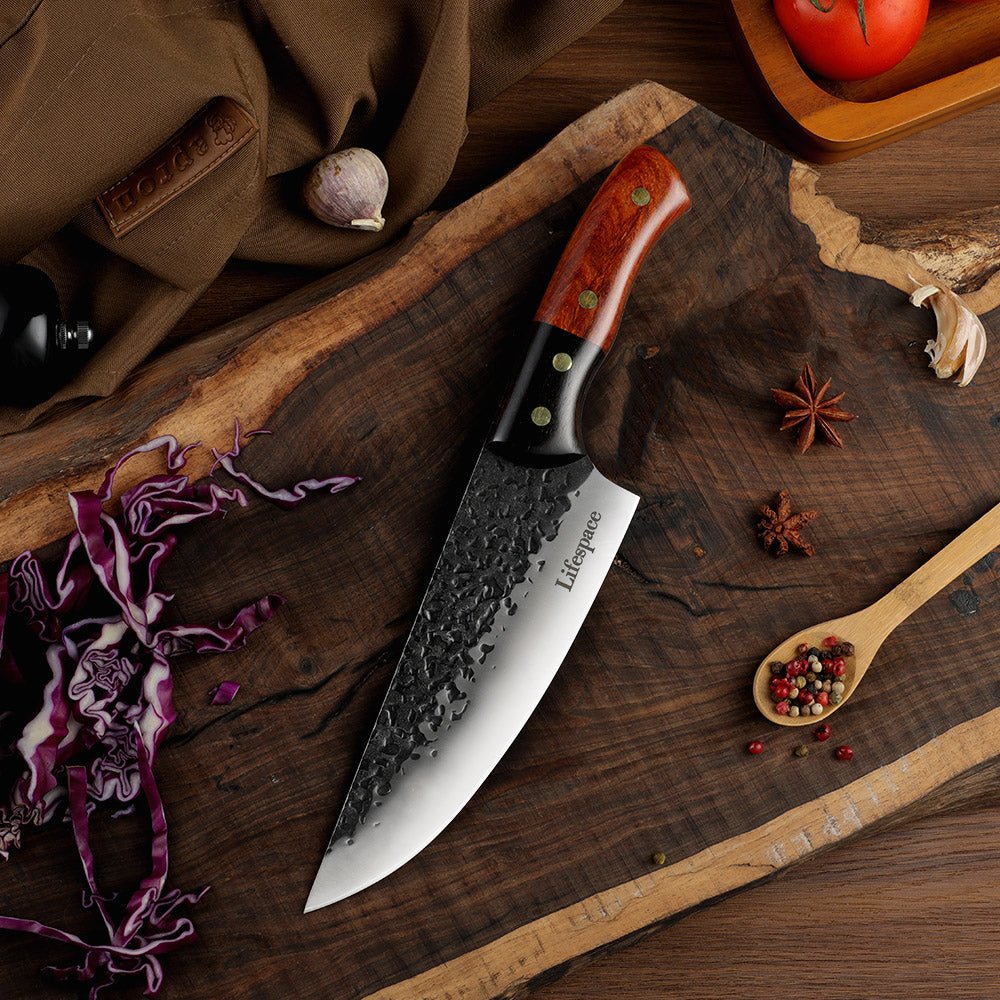 Lifespace Premium Chef Cleaver Knife Set (x3) with Genuine Leather ...