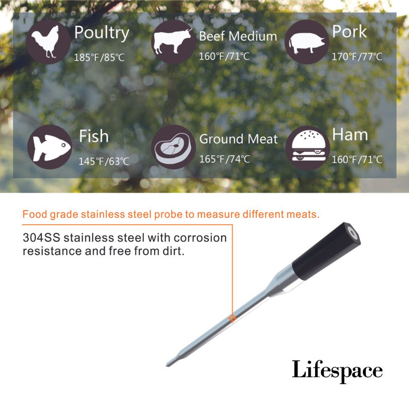 Lifespace Premium Smart Bluetooth Probe Thermometer - 2024 improved ...