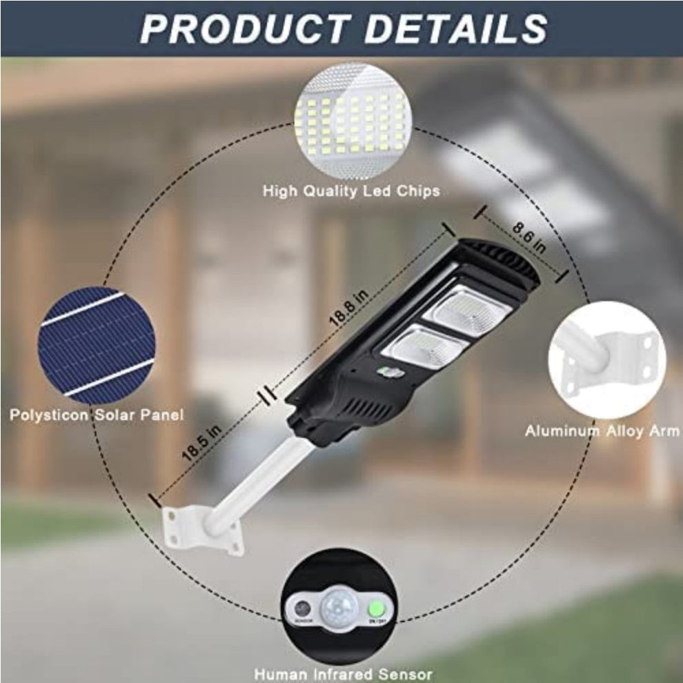 Lifespace Quality Solar Street Light with Mounting Pole - 300 watts