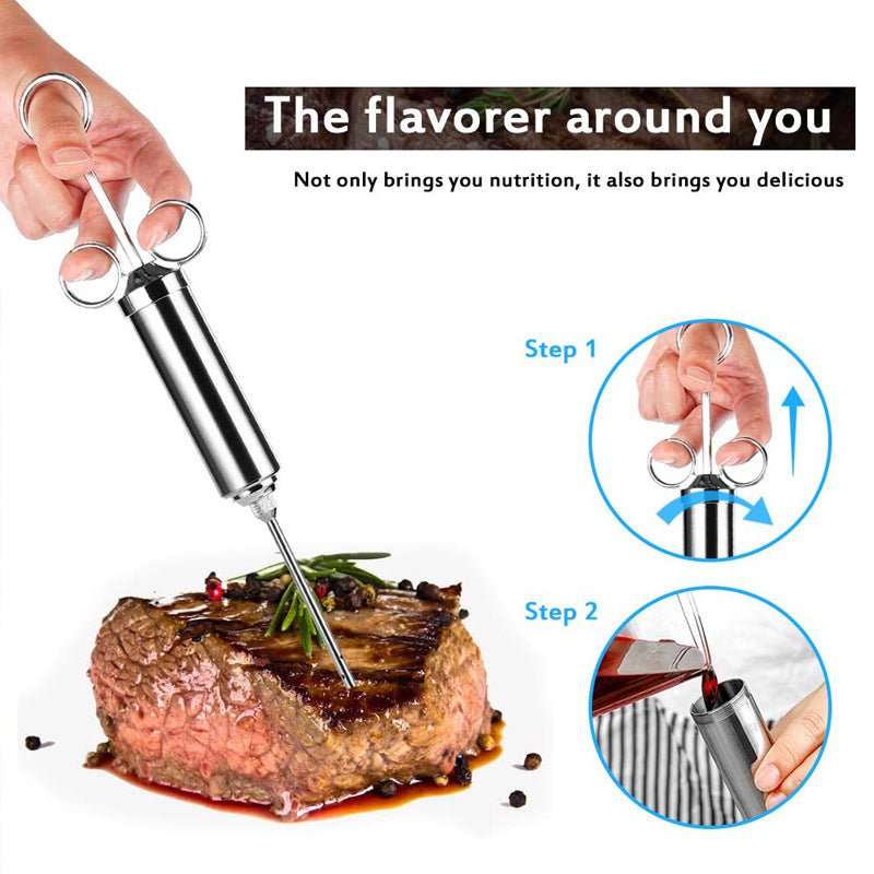 Lifespace Quality Stainless Steel Meat Marinade Injector Set - Lifespace