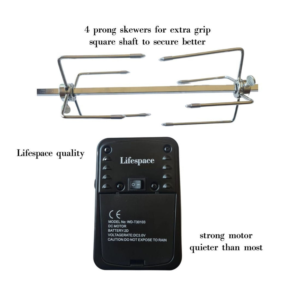 Lifespace Rotisserie Ring for 57cm Kettle Braai with Motor, Shaft ...